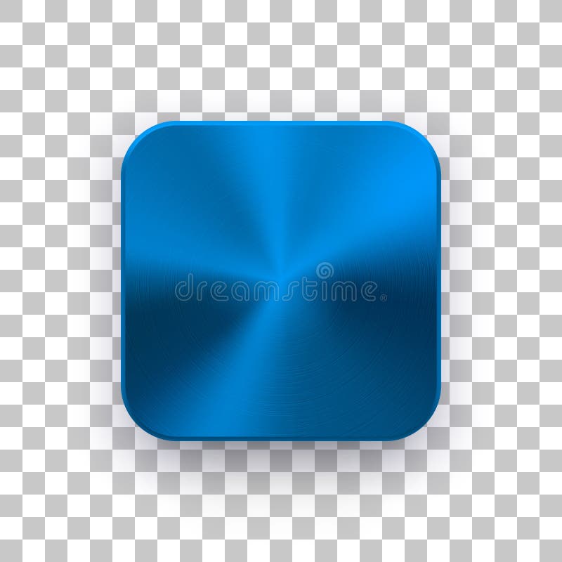 Blue App Icon Template with Metal Texture Stock Vector - Illustration ...