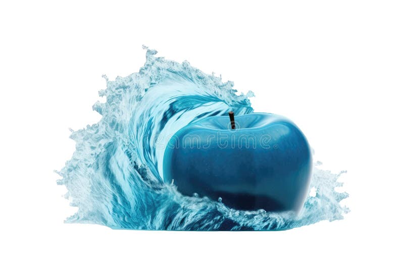 Blue Apple on Transparent Background. Generative AI Stock Image ...