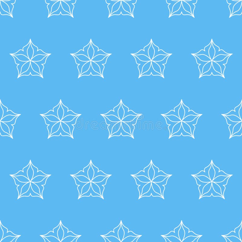 Blue Aquamarine Star on Color Background, Cute Repeating Illustration ...