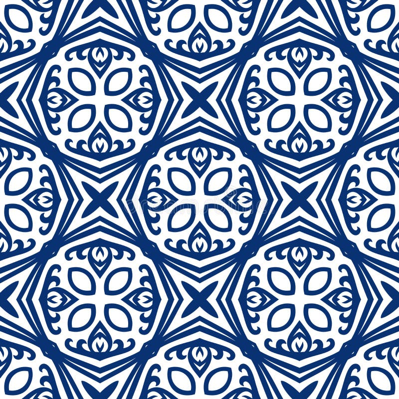 Blue Arabesque Pattern stock vector. Illustration of dots - 108912251