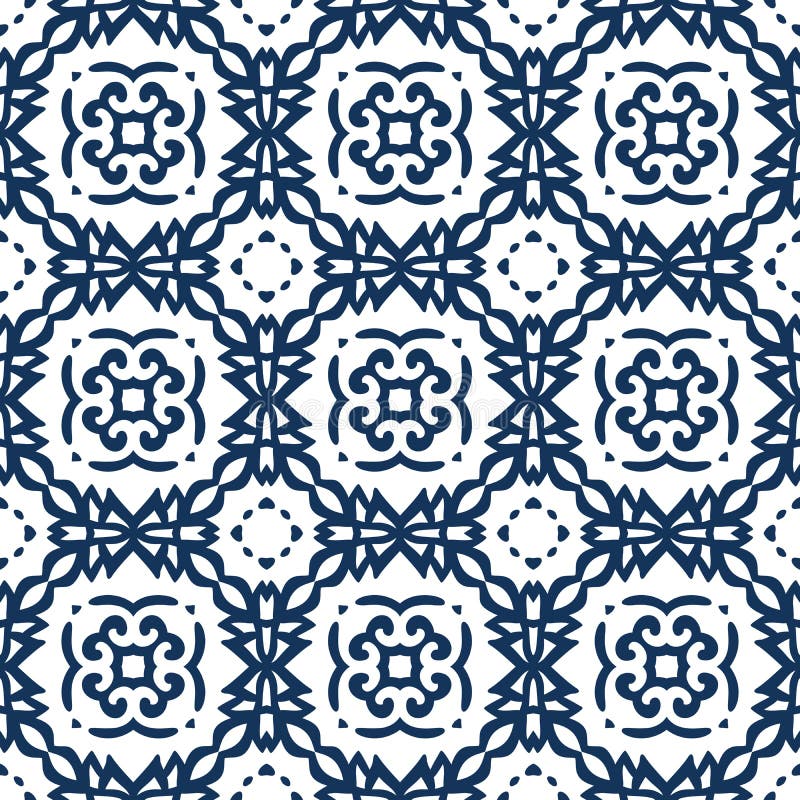 Blue Arabesque Pattern stock vector. Illustration of curves - 108912024