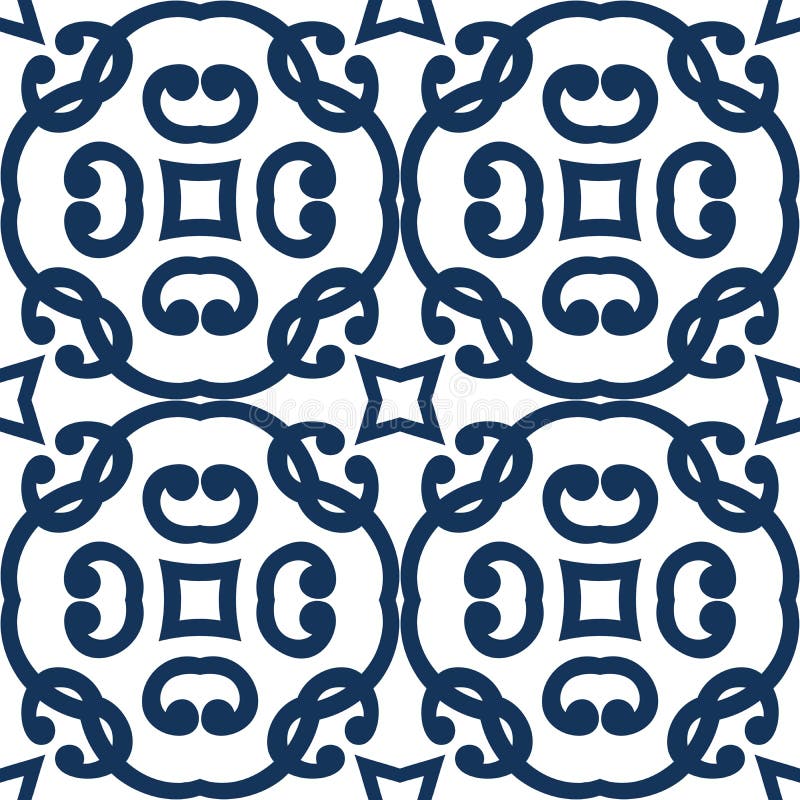 Blue Arabesque Pattern stock vector. Illustration of decoration - 108911734