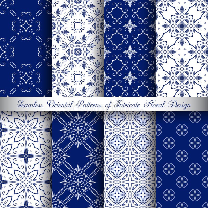 Blue Arabesque Patterns stock vector. Illustration of ornament - 109291359