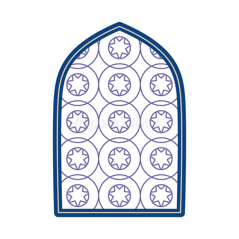 Blue arabic arch stock vector. Illustration of isolated - 273169597