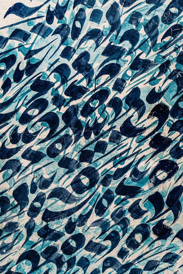 Blue Arabic Calligraphy Texture Intricate and Elegant, the Blue Arabic ...