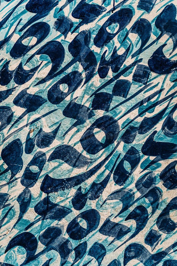 Blue Arabic Calligraphy Texture Intricate and Elegant, the Blue Arabic ...