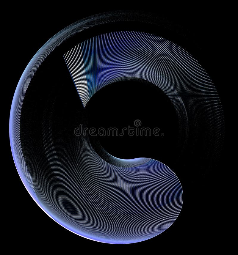 Blue Arc-shaped Striped Elements Create a Round Frame on a Black ...