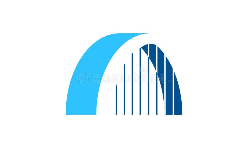 Blue Arch Bridge Illustration Design Vector Stock Vector - Illustration ...