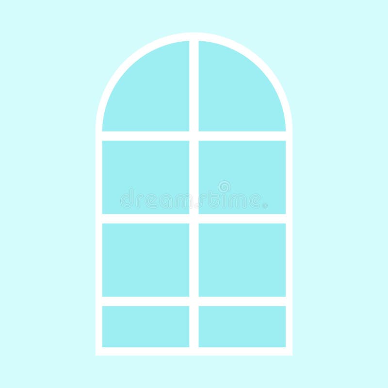 Blue Arch Window Icon stock vector. Illustration of room - 313818922
