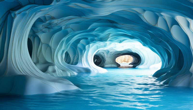 Blue Arches of a Natural Marble Cave in the Coastal Cliffs Stock ...