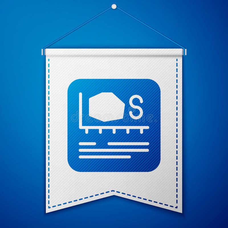 Blue Area Measurement Icon Isolated on Blue Background. White Pennant ...