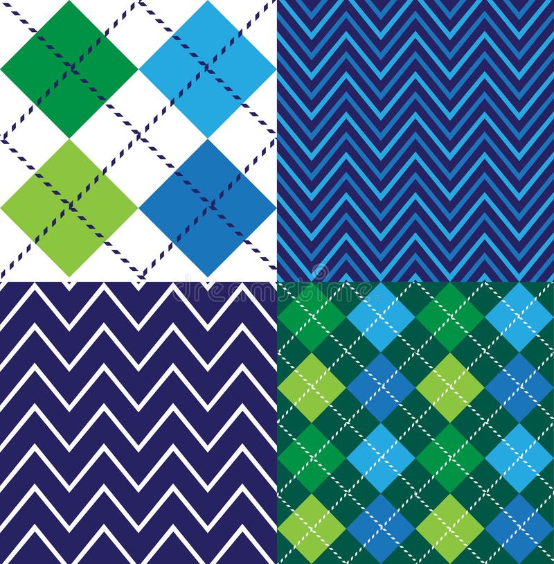Blue Argyle Seamless Designs Stock Vector - Illustration of blue ...