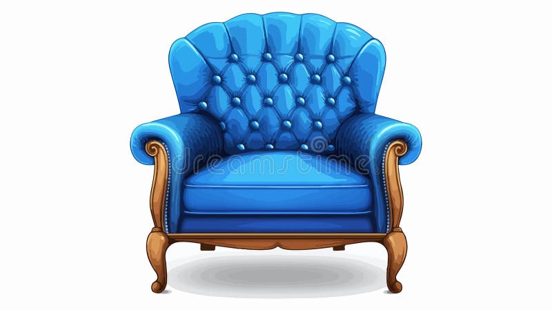 Blue Armchair Vector stock vector. Illustration of lounge - 344331537