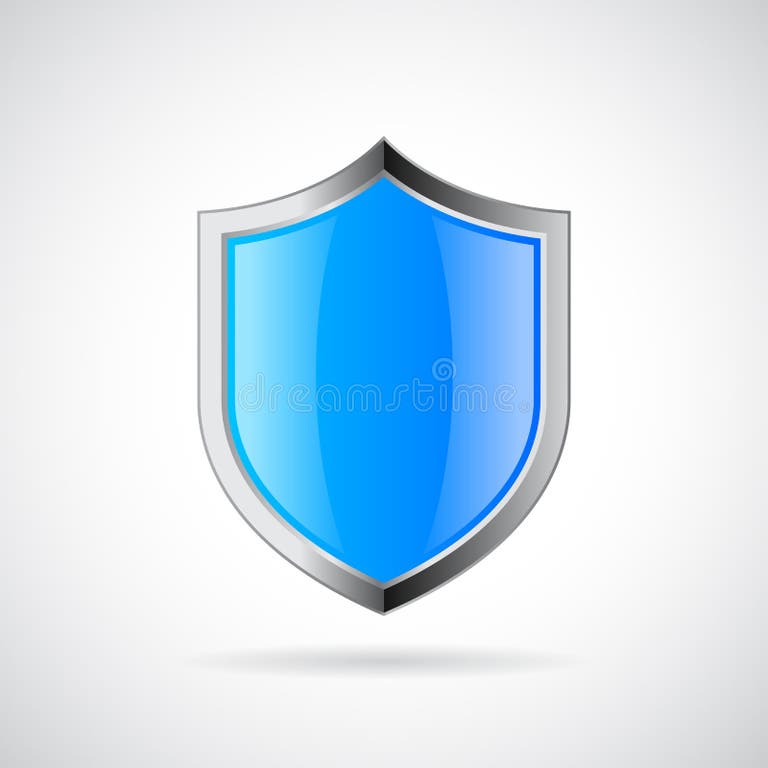 Blue shield vector icon stock vector. Illustration of internet - 133501571