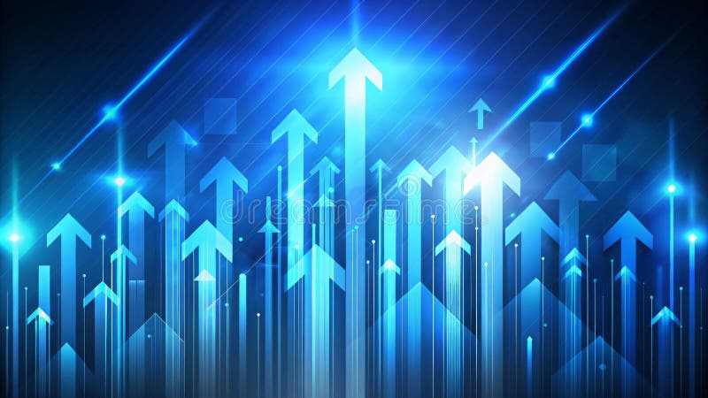 Blue Arrow Ascent Digital Growth Concept Stock Illustration ...