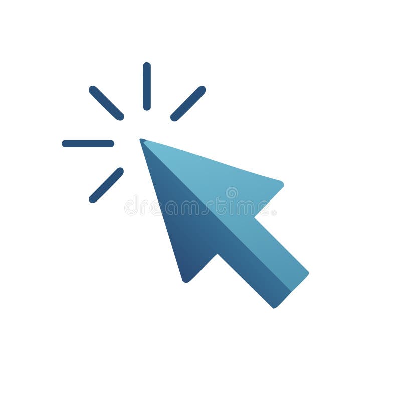 Blue Arrow Cursor Clicking Pointer Graphic Icon Element Vector Illustration Stock Illustration ...