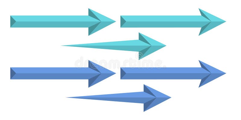 Blue Arrow Direction Collection Vector Illustration Isolated on White ...