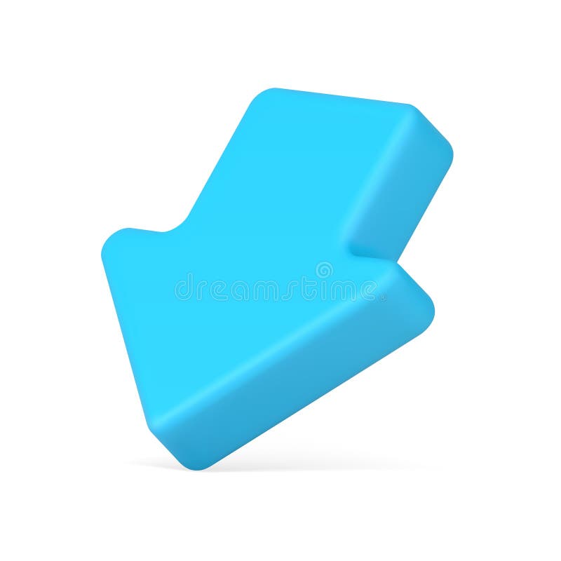 Blue Arrow Down Icon Isometric 3d Vector Infographic Direction Pointing ...
