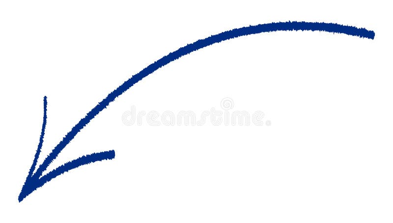 Blue Arrow with Downward Curve Stock Vector - Illustration of arrow ...