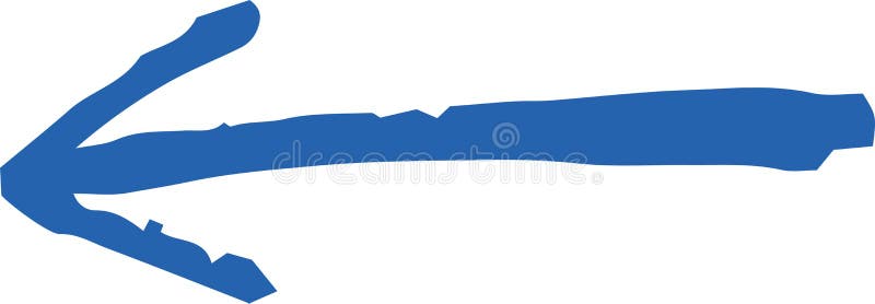 Blue Arrow Drawn with Rough Lines Stock Vector - Illustration of ...