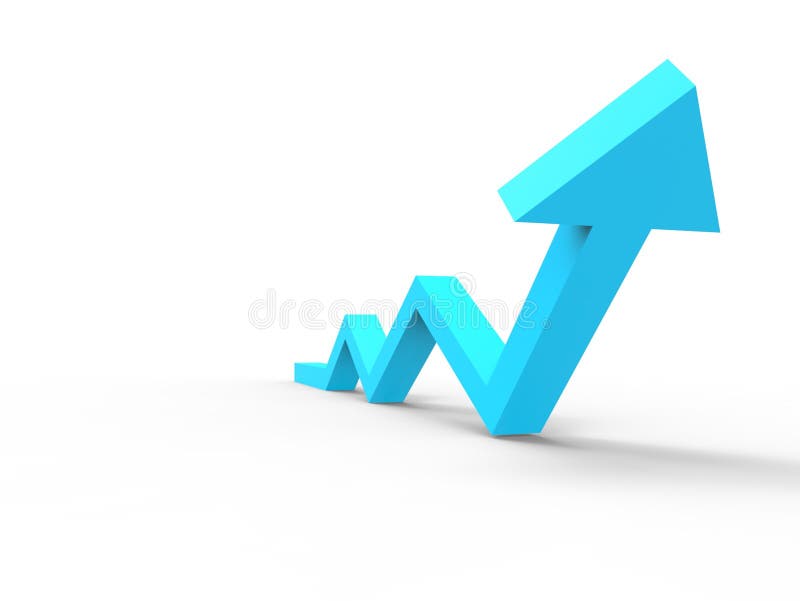 Blue Arrow Graph Directed Up Stock Illustration - Illustration of graph ...