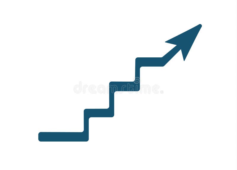 Blue Arrow Growing Up Graph Illustration. Stock Illustration ...