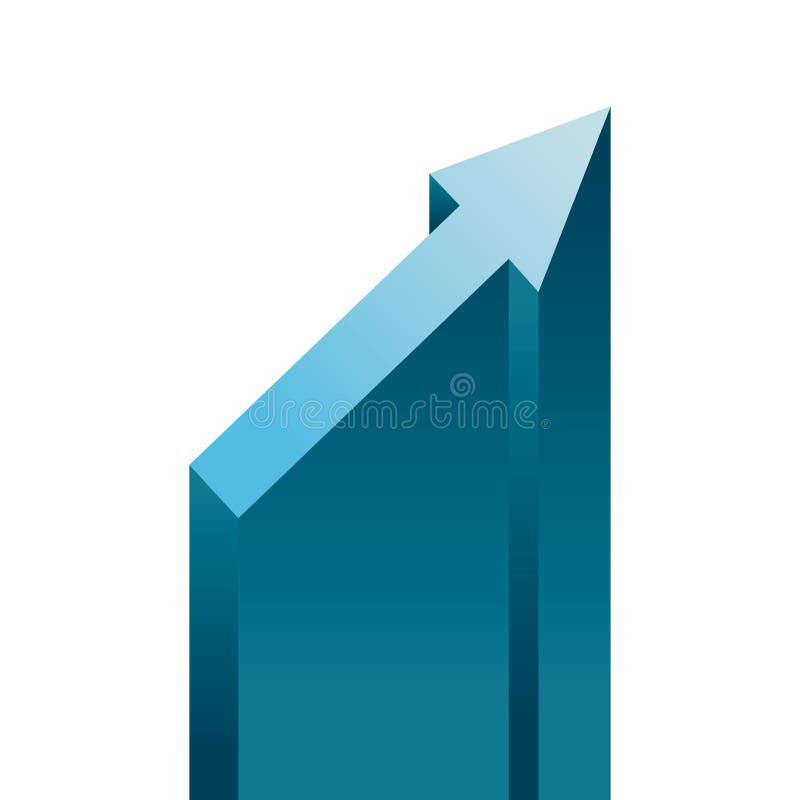 Blue Arrow Growth on White Background Stock Vector - Illustration of ...