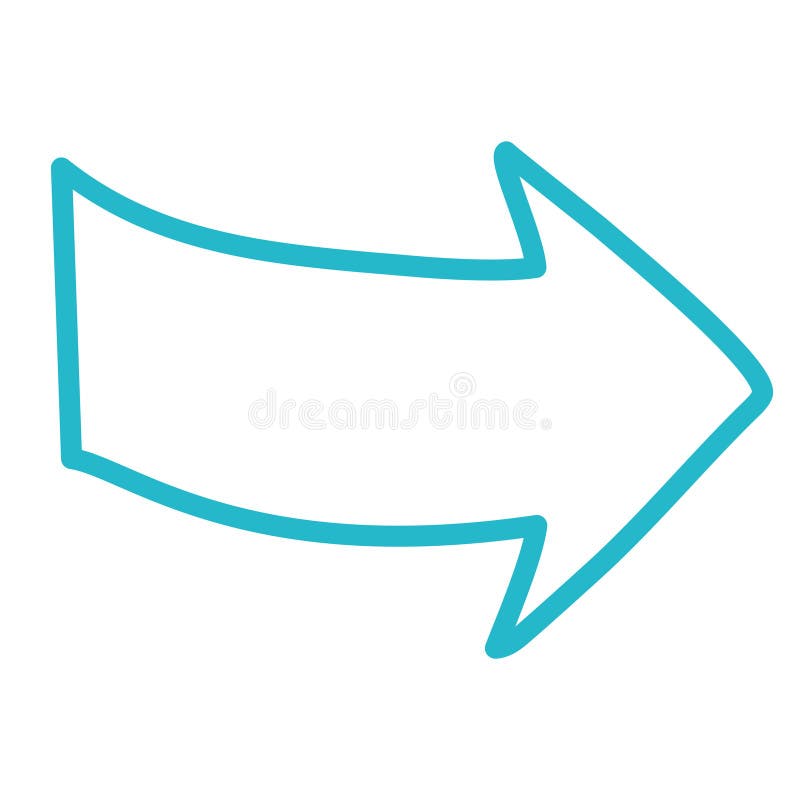 Blue arrow hand drawn stock illustration. Illustration of simple ...