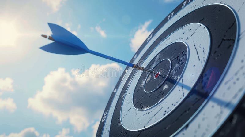 The Blue Arrow Hitting Target. AI Generated Stock Image - Image of ...