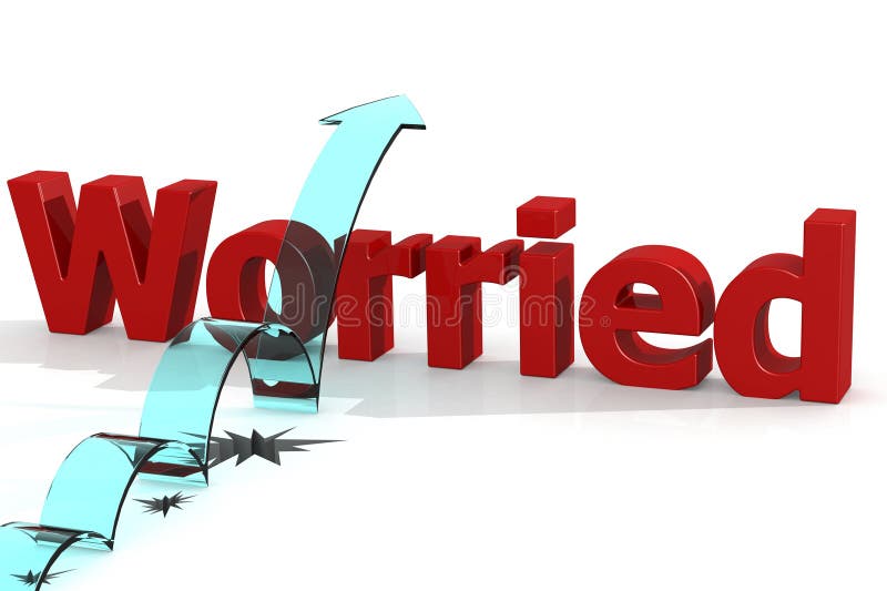 Blue Arrow Jump Over Worried Word Stock Illustration - Illustration of ...