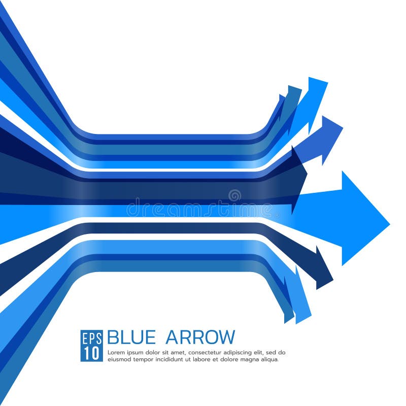 Blue Arrow Line Perspective Curve Vector Art Design Stock Vector ...