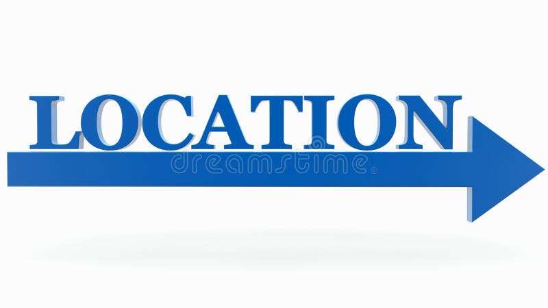 Blue Arrow with Location Concept Stock Illustration - Illustration of ...
