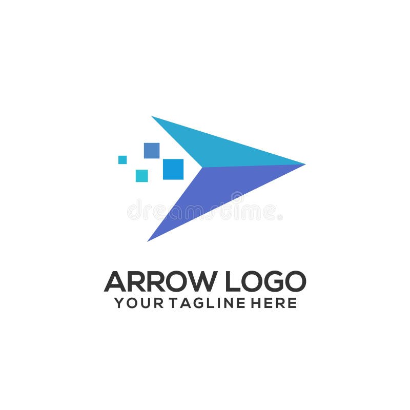 Blue Arrow Logo Concept and Symbol Stock Vector - Illustration of logo ...