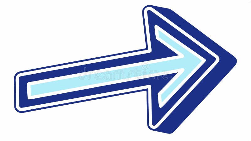 Blue Arrow Outline, Direction Indicator with Defined Border for Clarity ...