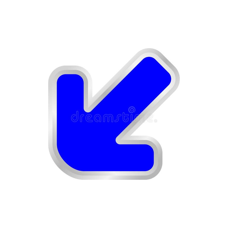 Blue Arrow Pointing Left Isolated on White, Clip Art Blue Arrow Icon ...