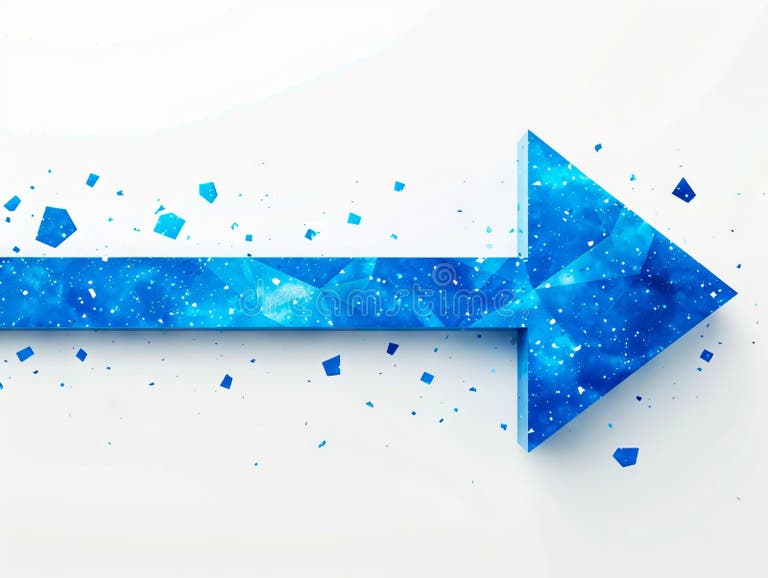 A Blue Arrow Pointing To the Right on a White Background Stock Image ...