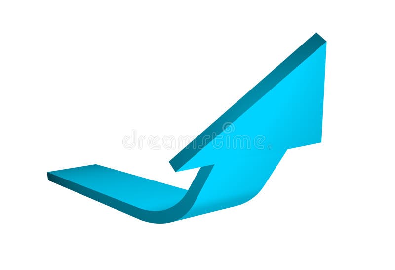Blue arrow pointing up stock illustration. Illustration of cyan - 8526667