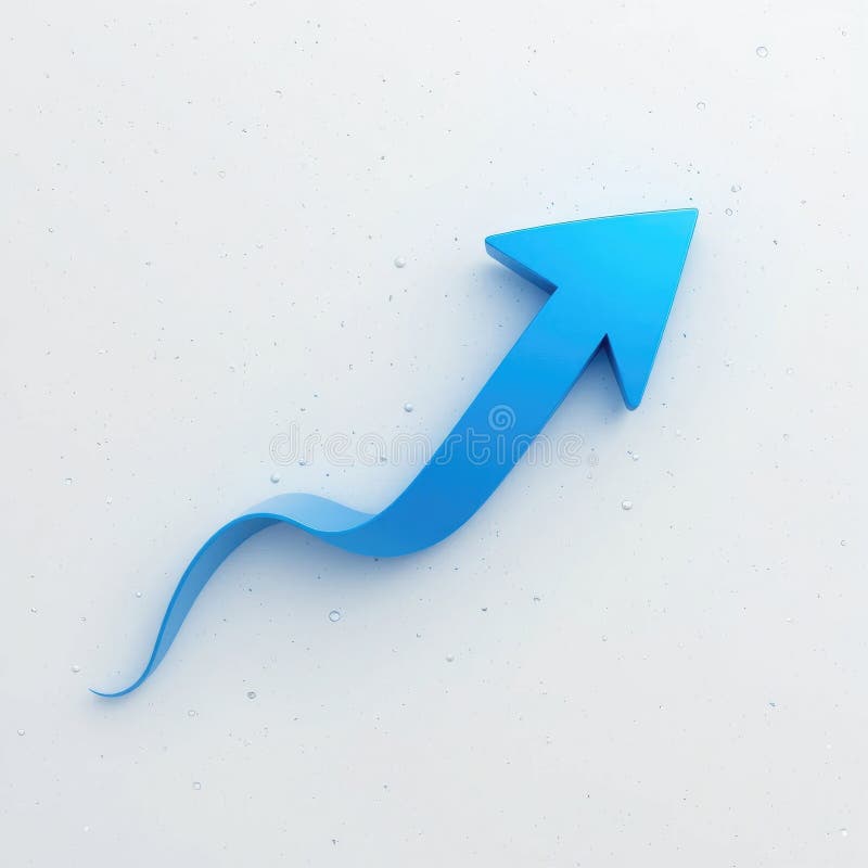 Blue Arrow Pointing Upward on White Background Shows Growth and ...