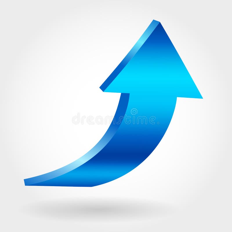 Blue Arrow Pointing Upwards Stock Vector - Illustration of perspective ...