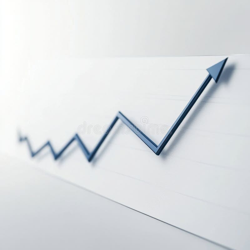 A Blue Arrow Pointing Upwards on a White Background Stock Illustration ...