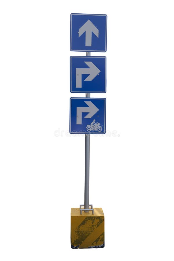 Blue arrow road sign stock image. Image of shield, background - 24863259