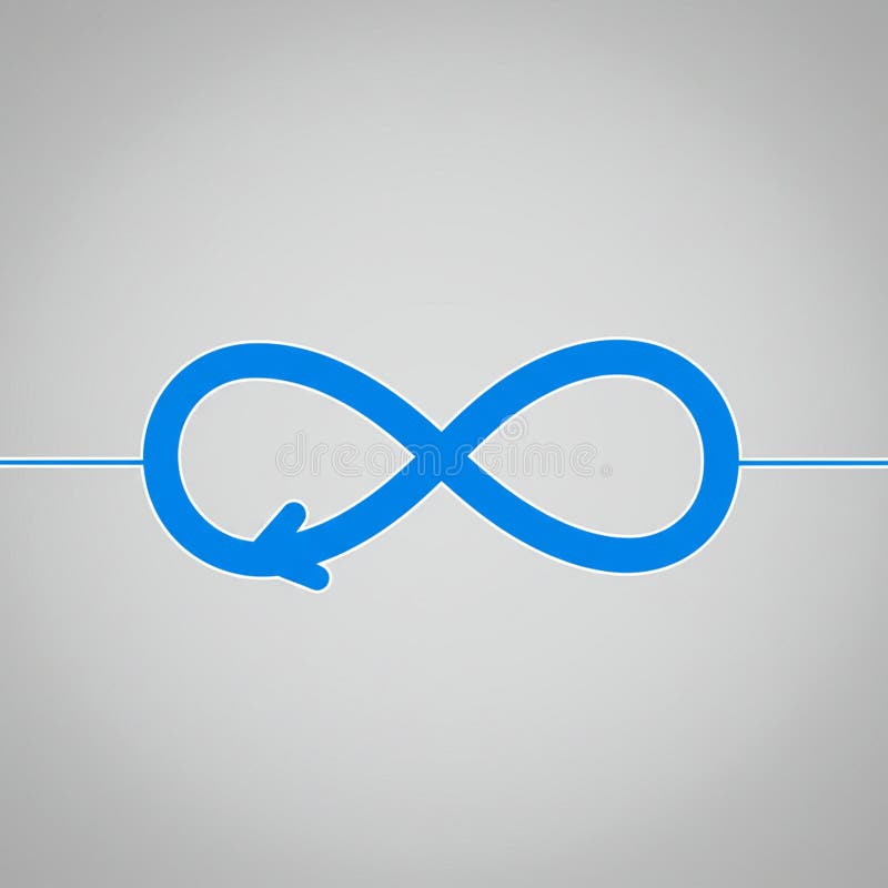Blue Arrow-shaped Infinity Symbol on a Light Gray Background. the Arrow ...