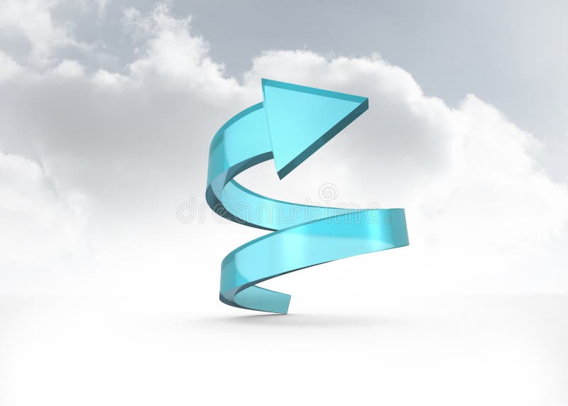 Blue arrow in the sky stock illustration. Illustration of arrow - 37368819