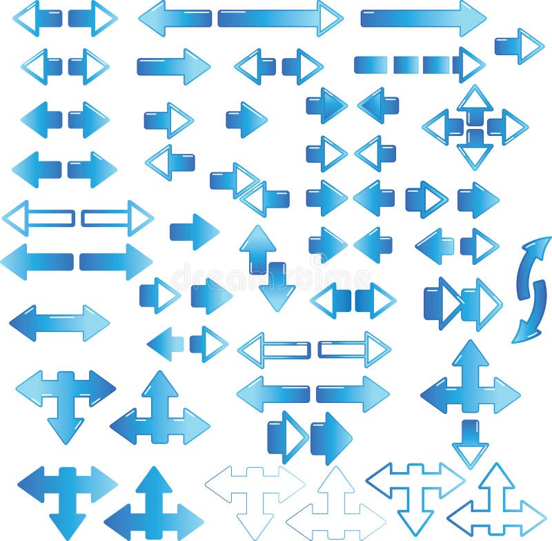 Blue arrow stock vector. Illustration of previous, shape - 33925210