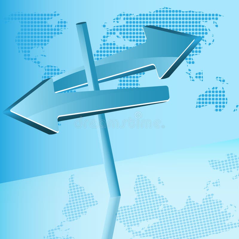 Blue arrows stock vector. Illustration of arrow, world - 16912427