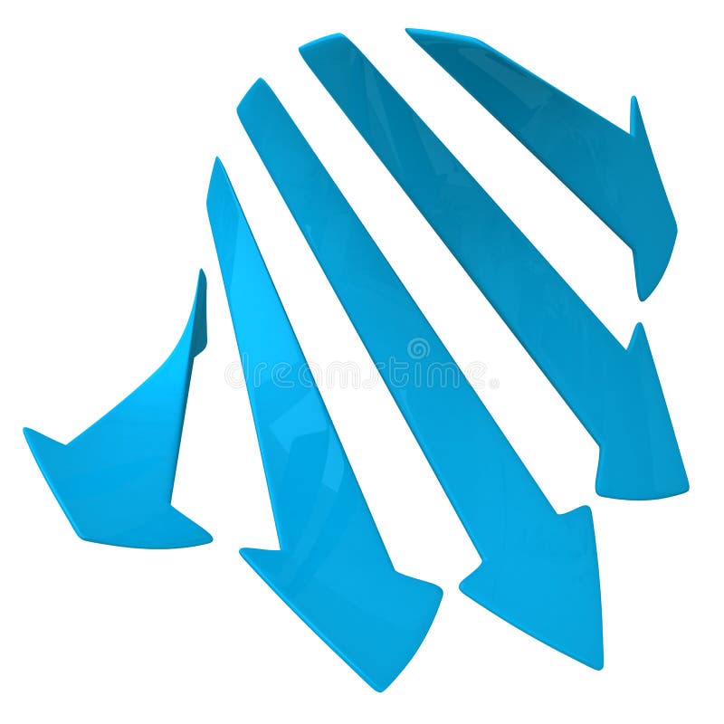 Blue arrows 3d stock illustration. Illustration of path - 23821961