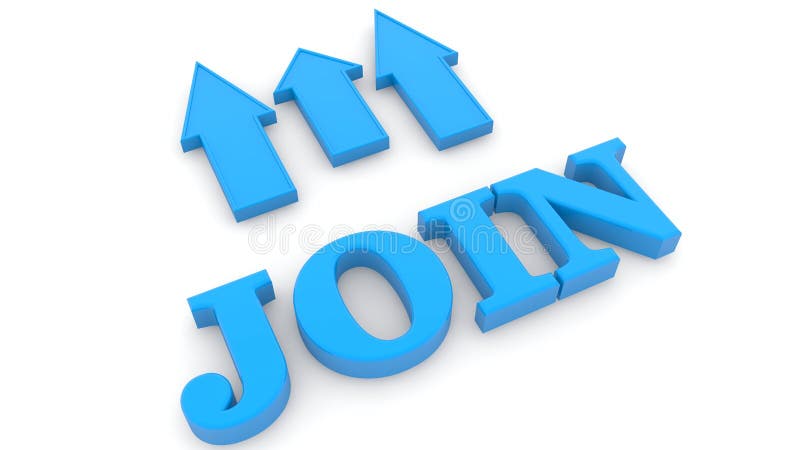 Blue Arrows with Join Concept Stock Illustration - Illustration of join ...