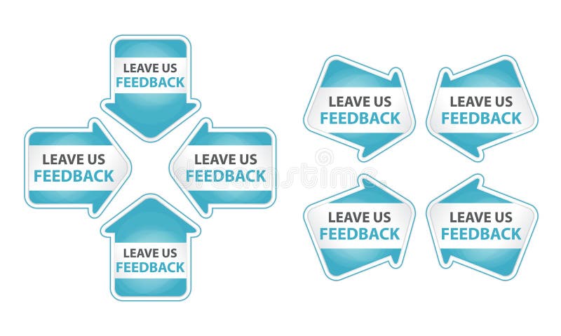 Blue Arrows with Leave Us Feedback Tag Stock Vector - Illustration of ...
