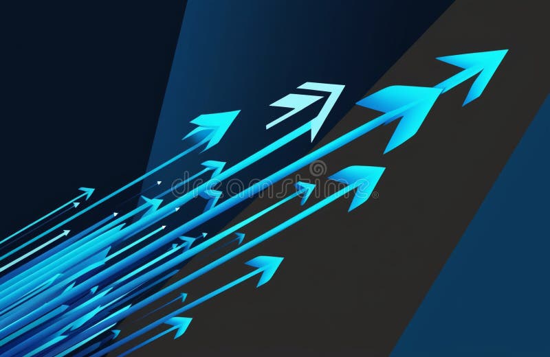 Blue Arrows Moving Upward stock illustration. Illustration of graphic ...