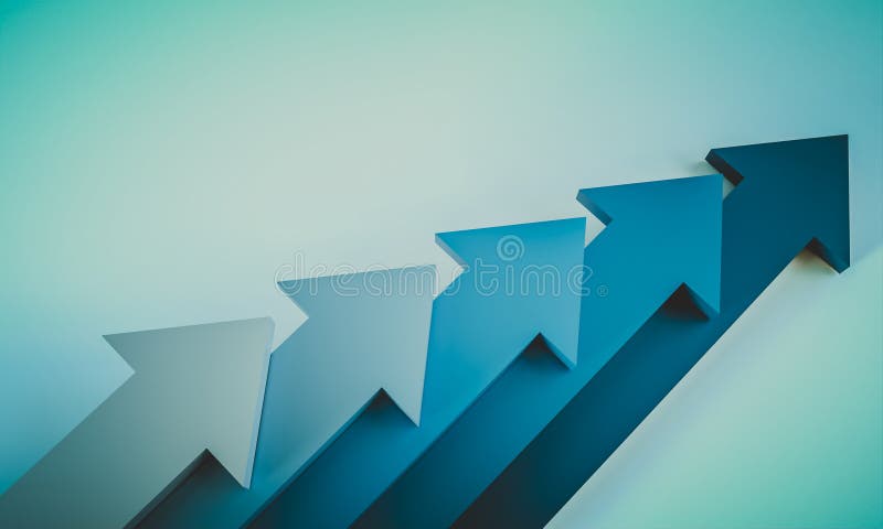 Blue and Blue Arrows Moving Upwards Stock Illustration - Illustration ...